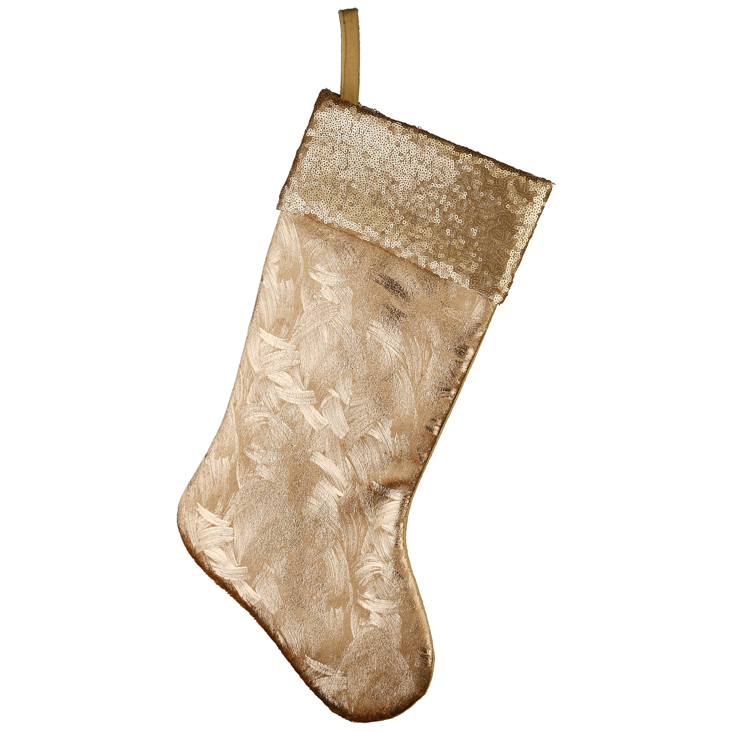19" Yuletide Glam Collection Metallic Gold Stocking – National Tree Company