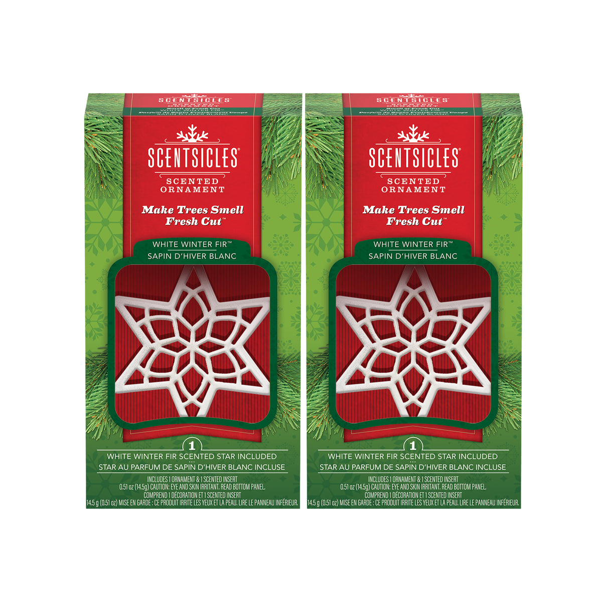 Scentsicles, Scented Star Ornament, White Winter Fir, 2-Pack · National ...