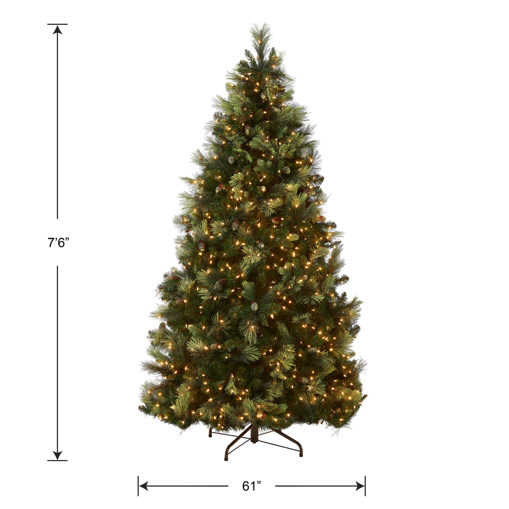 7.5 ft. Pre-Lit Carolina Pine Tree with 1000 Clear Lights · National ...