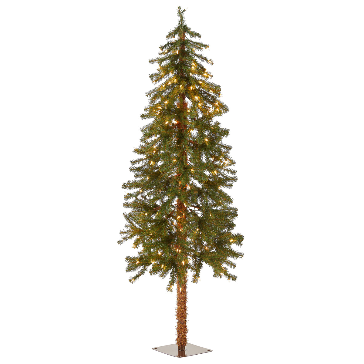 5 ft. Pre-Lit Hickory Cedar Slim Tree with Clear Lights, Plug-In ...