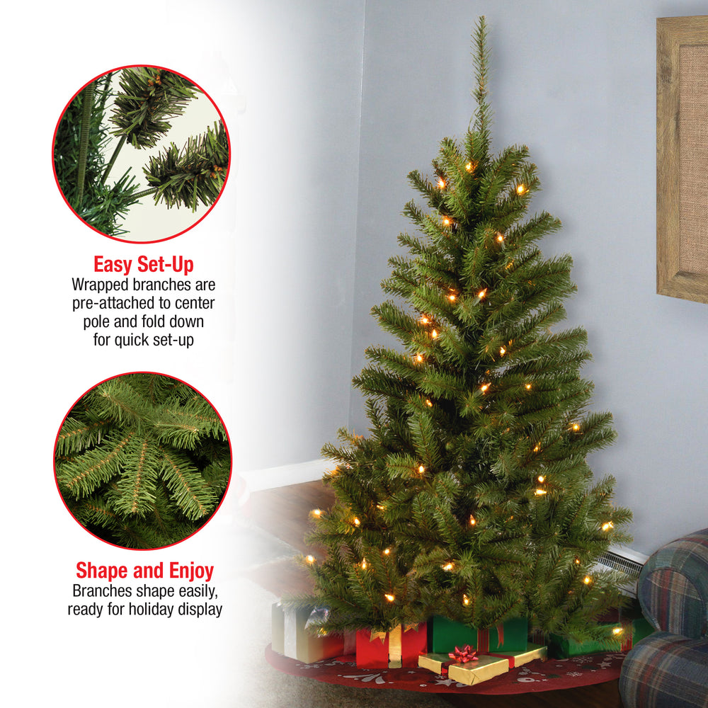 4 ft. Pre-Lit Canadian Fir Tree with Clear Lights, Plug-In · National ...