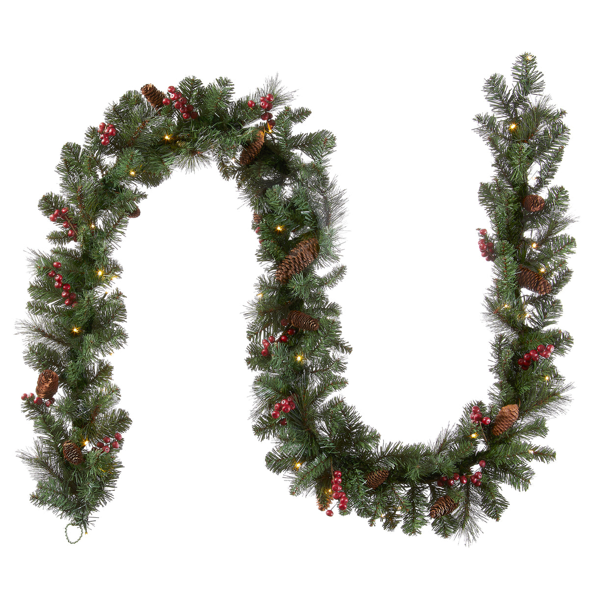 9 ft. Pre-Lit Crestwood Spruce Garland with Clear Lights, Plug-In ...