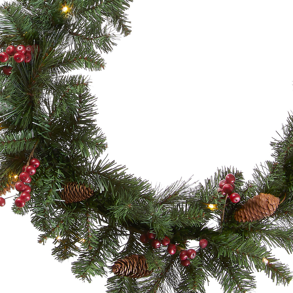 9 ft. Pre-Lit Crestwood Spruce Garland with Clear Lights, Plug-In ...