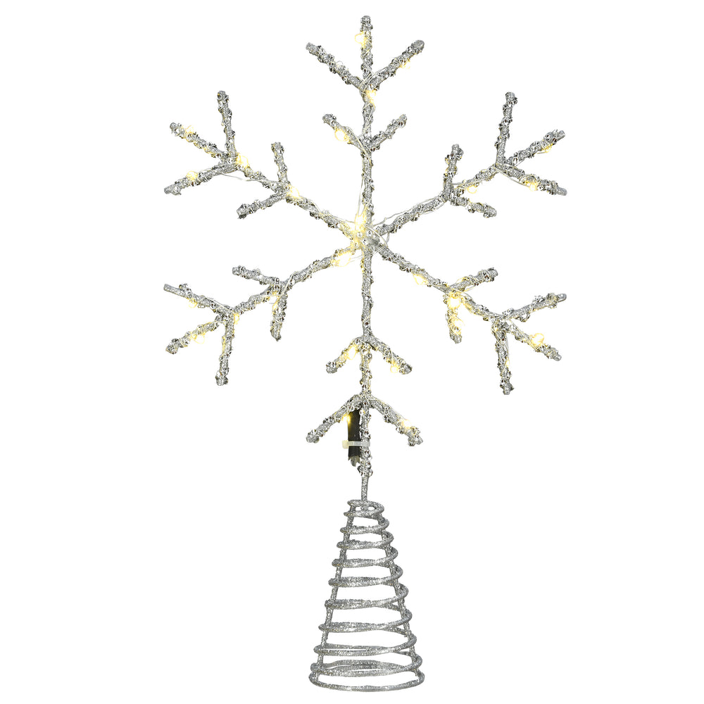 14.5 in. Snowflake Tree Top for Artificial Trees with Dual Color Light ...