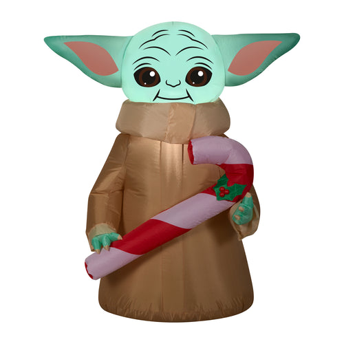 3.5 ft. Inflatable Baby Yoda with LED Lights, Plug-In · National Tree ...