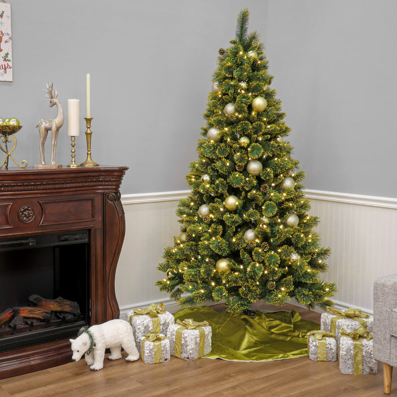 7 ft. Pre-Lit Maine Pine Tree with LED Lights, Plug-In · National Tree ...