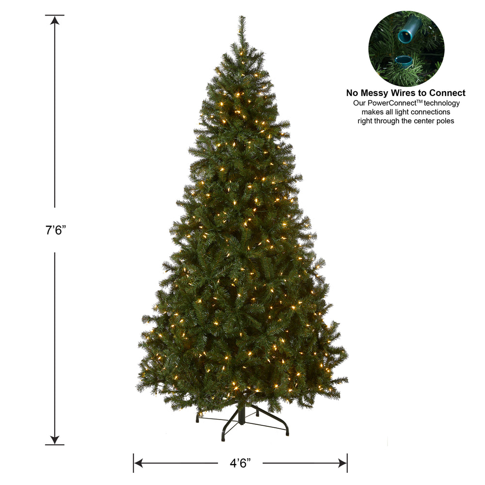 7.5 ft. Pre-Lit North Valley Spruce Tree with PowerConnect Dual Color ...