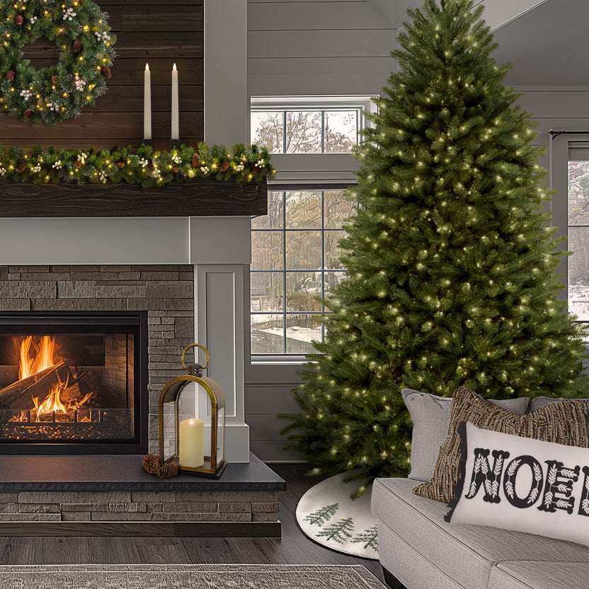 7.5 ft. Pre-Lit Ashland Spruce Slim Tree with PowerConnect Clear Light ...