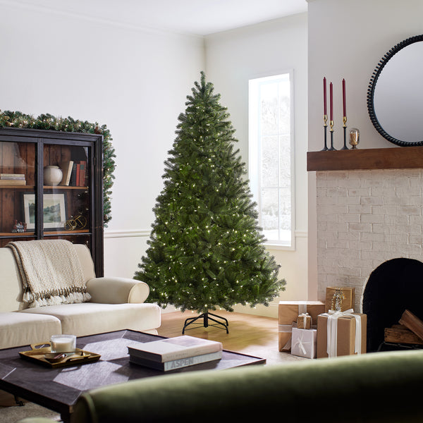 7.5 ft. Pre-Lit Downswept Douglas Fir Tree with Dual Color LED Lights ...