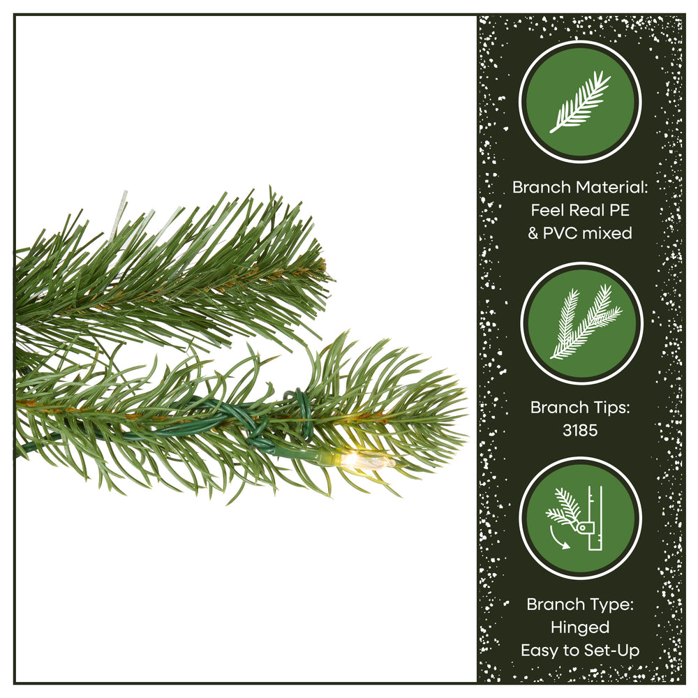 9 ft. Pre-Lit Downswept Douglas Fir Tree with Dual Color LED Lights, P ...