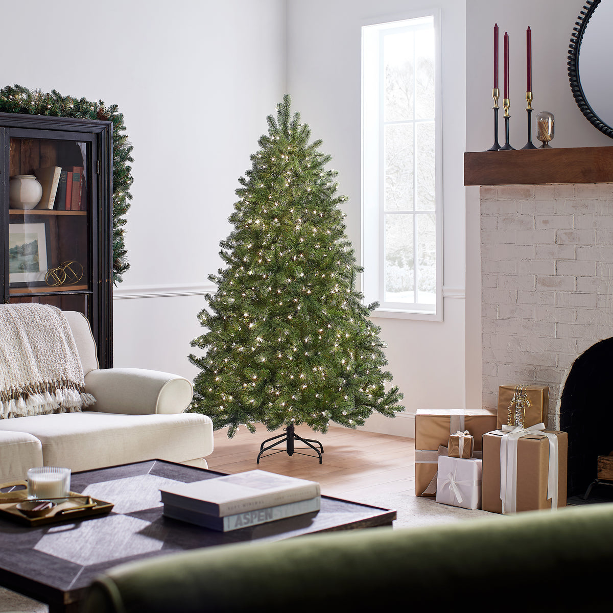 6 ft. Pre-Lit Downswept Douglas Fir Tree with Clear Lights · National ...