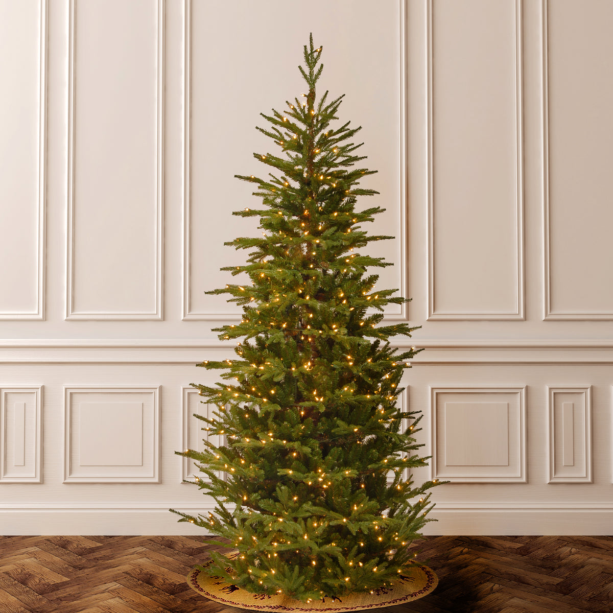 7.5 ft. Pre-Lit Fraser Grande Slim Tree with Clear Lights · National ...