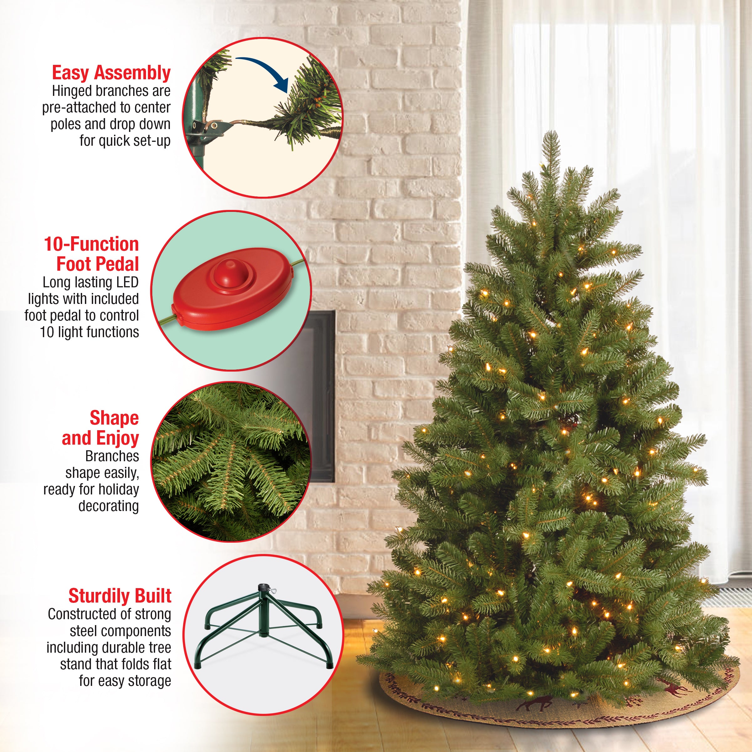 5 ft. Pre Lit Newberry Spruce Tree with Dual Color LED Lights National Tree Company