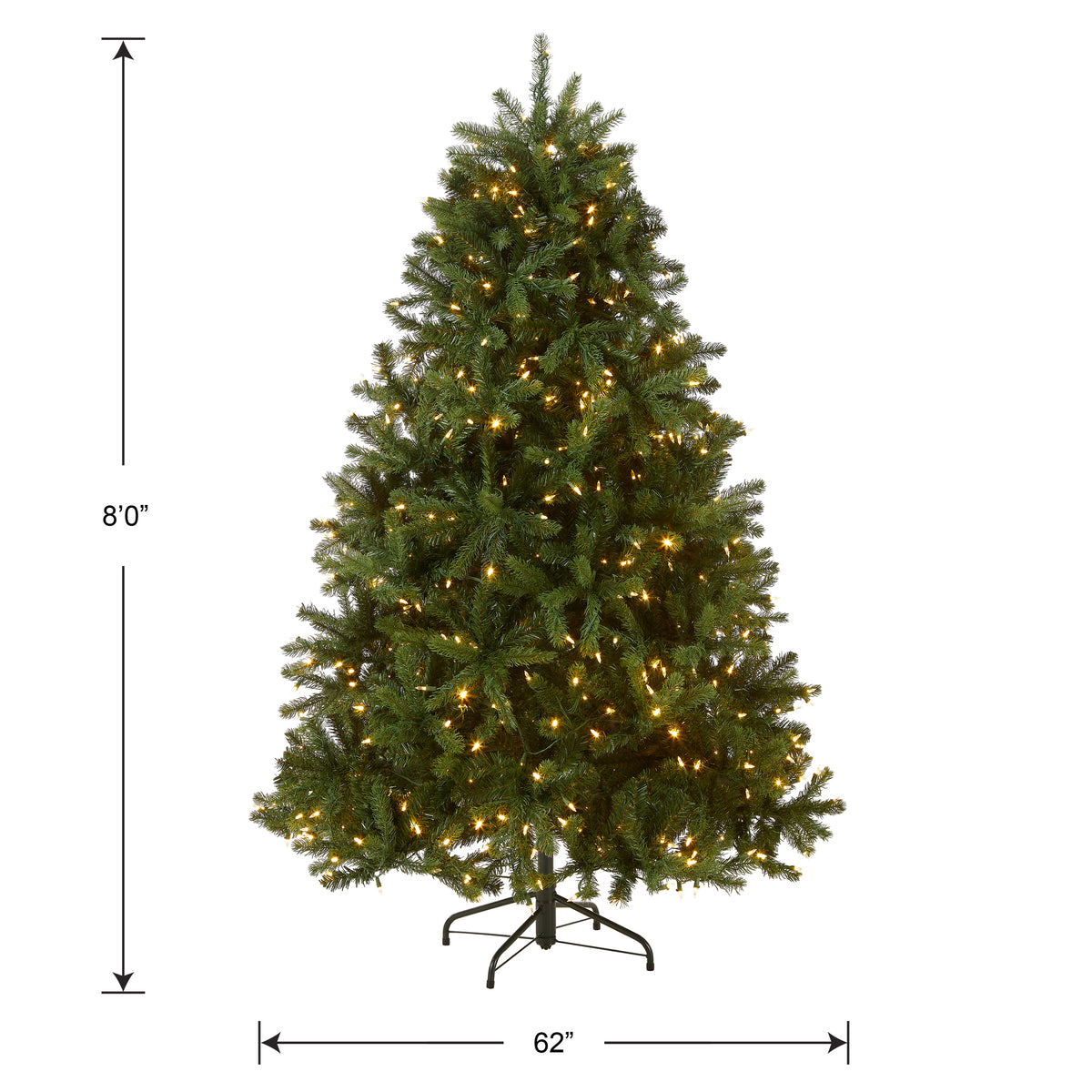 8 ft. Pre-Lit Newberry Spruce Tree with PowerConnect Dual Color LED Li ...