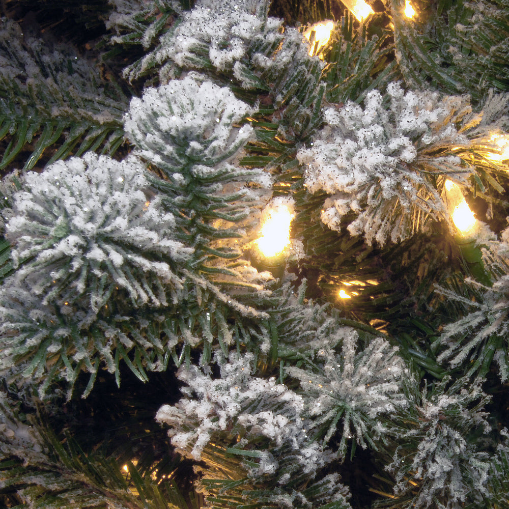 6 ft. Pre-Lit Snowy Sheffield Spruce Slim with Clear Lights · National ...
