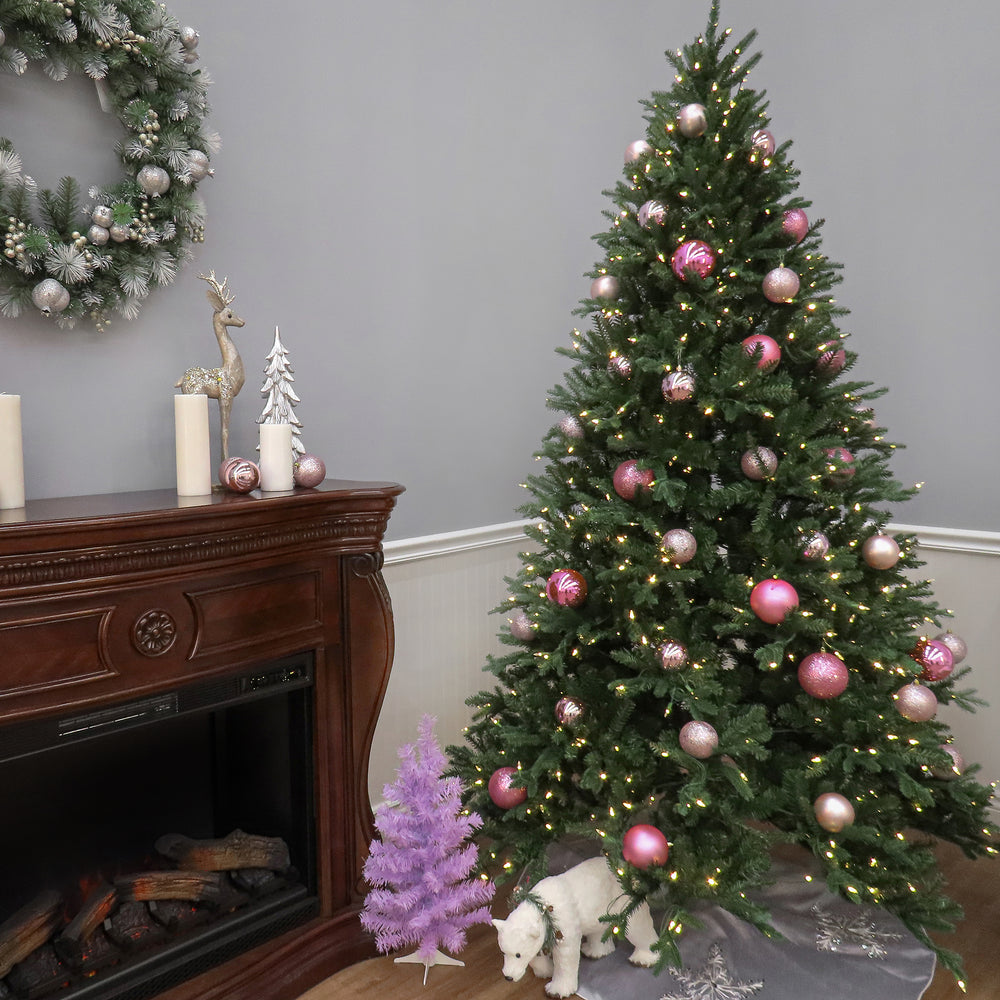7.5 ft. Pre-Lit Tiffany Fir Tree with Dual Color LED Lights, Plug-In ...