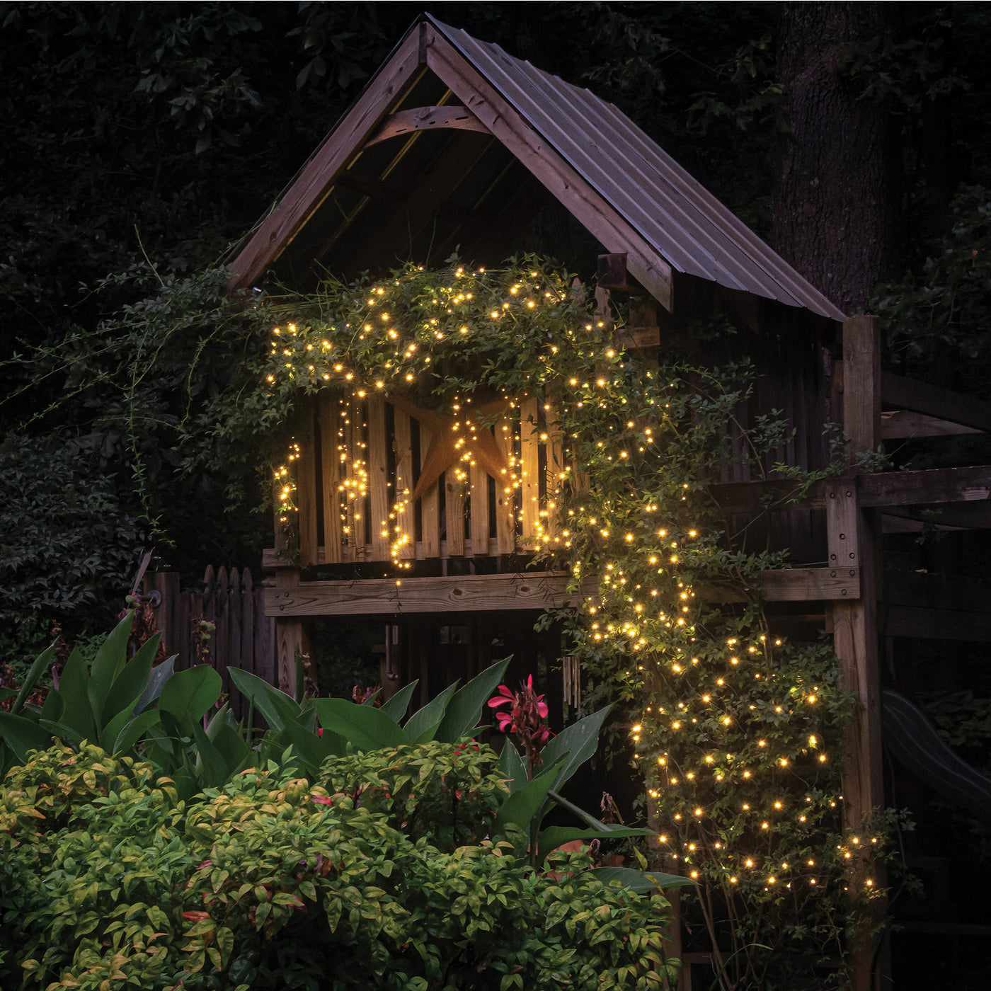 12 ft. Meteor Shower Cascading LED String Lights, 128 Warm White Plug ...