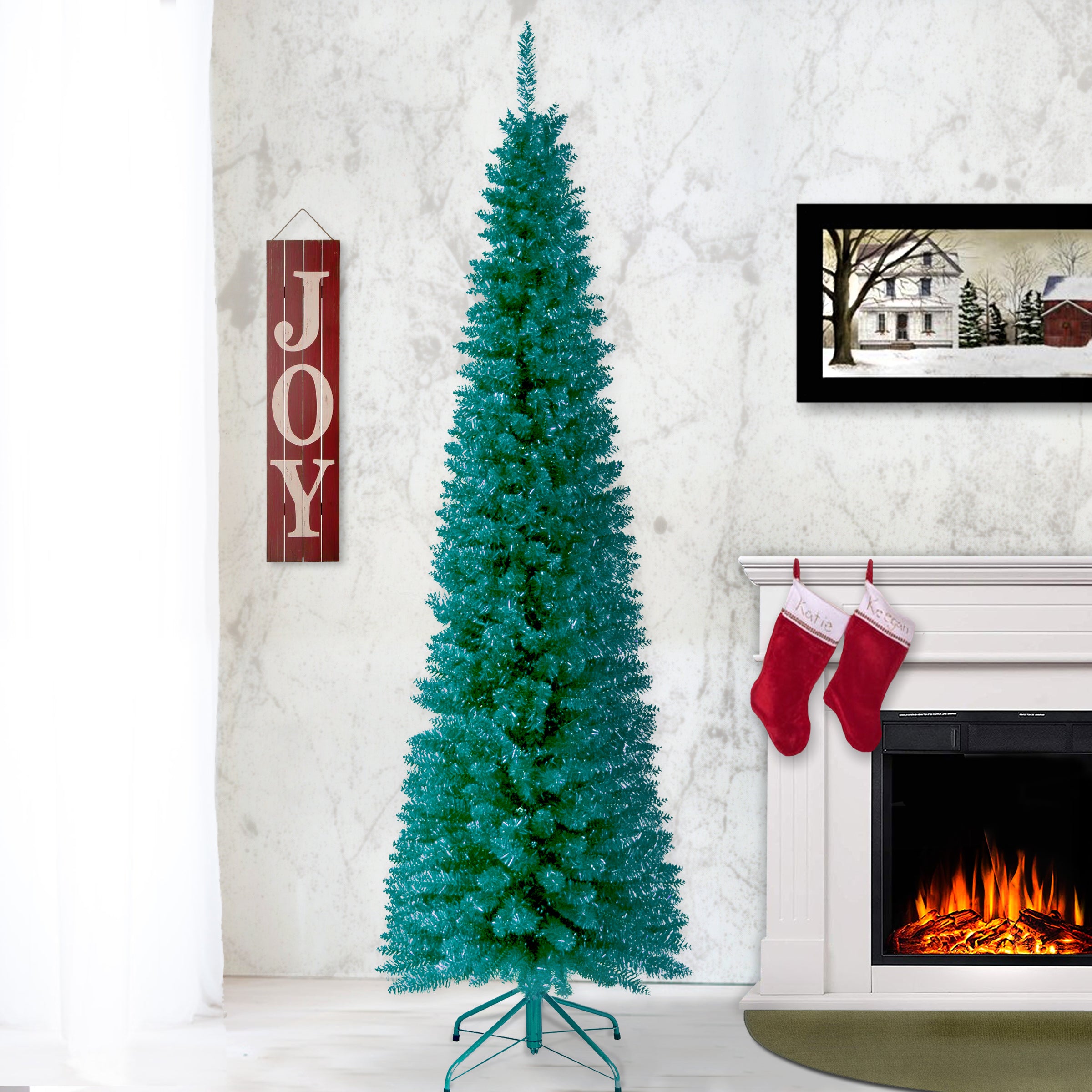 National Tree Turquoise Tinsel Tree 6